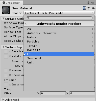 Creating LWRP Materials - 2019.2 - Unity Learn