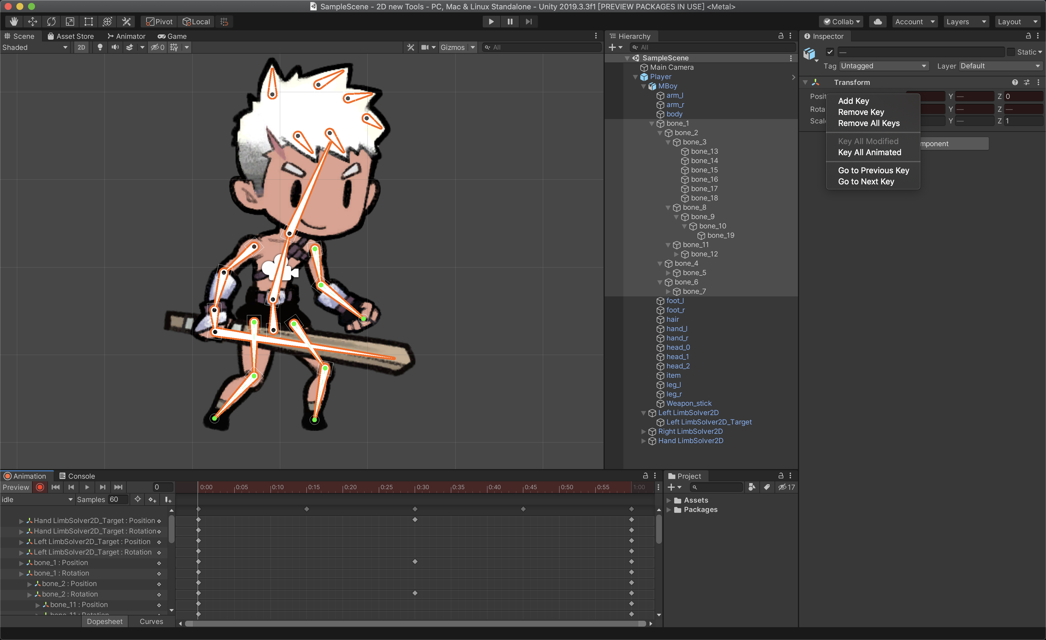Unity2019.3最新2D/骨骼/IK/动画/换装/全面指南！ - Unity Connect